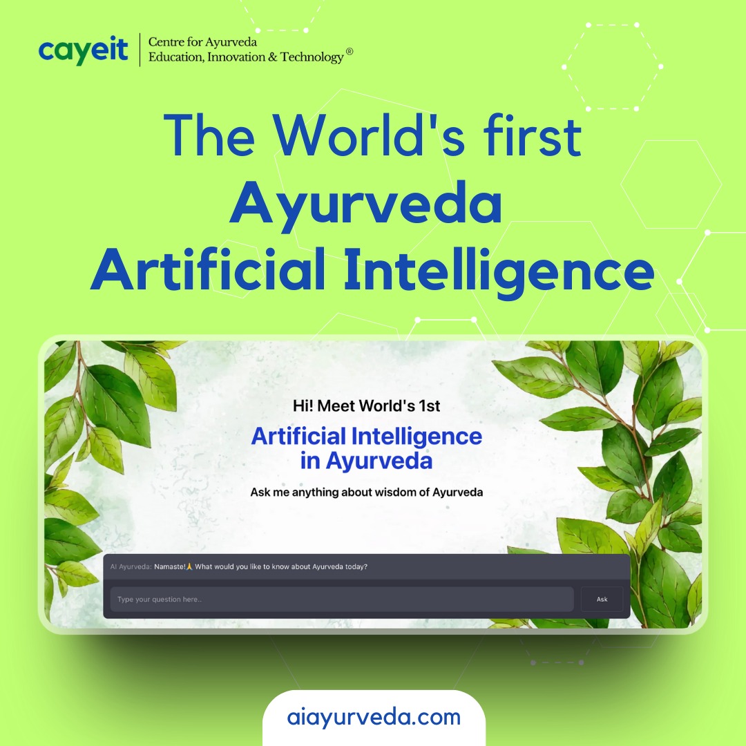 World's First AI in Ayurveda by Centre for Ayurveda (CAYEIT)